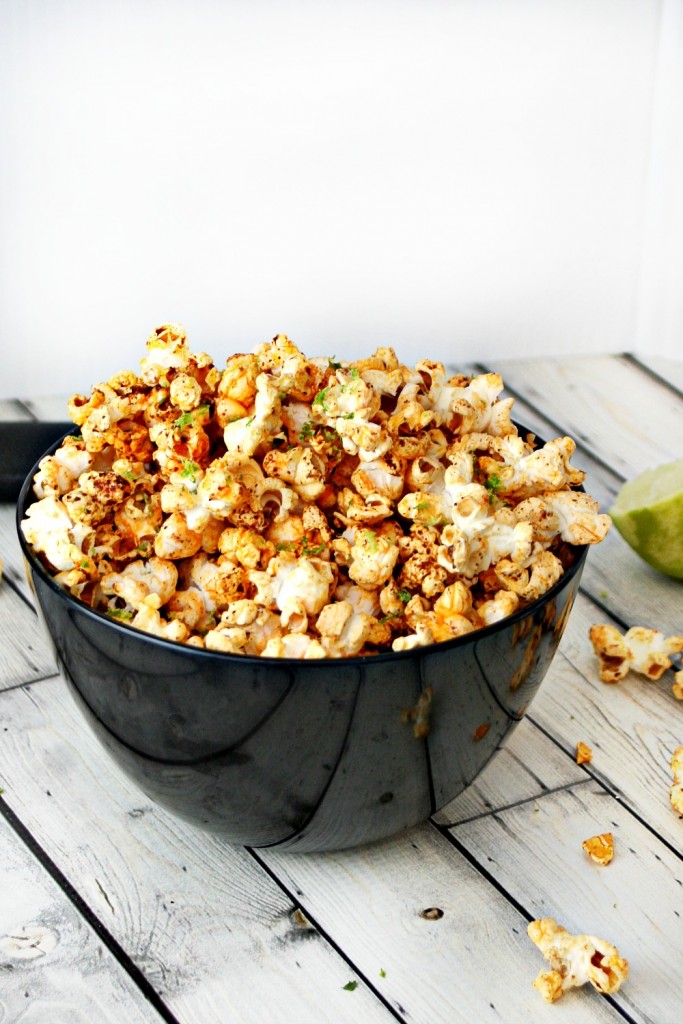 Tasty Chili Lime Popcorn With Coconut Oil - Killing Thyme
