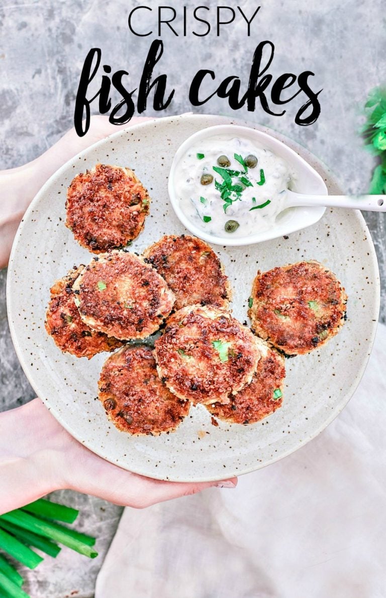 Crispy Fish Cakes With Lemon Caper Yogurt Dip - Killing Thyme