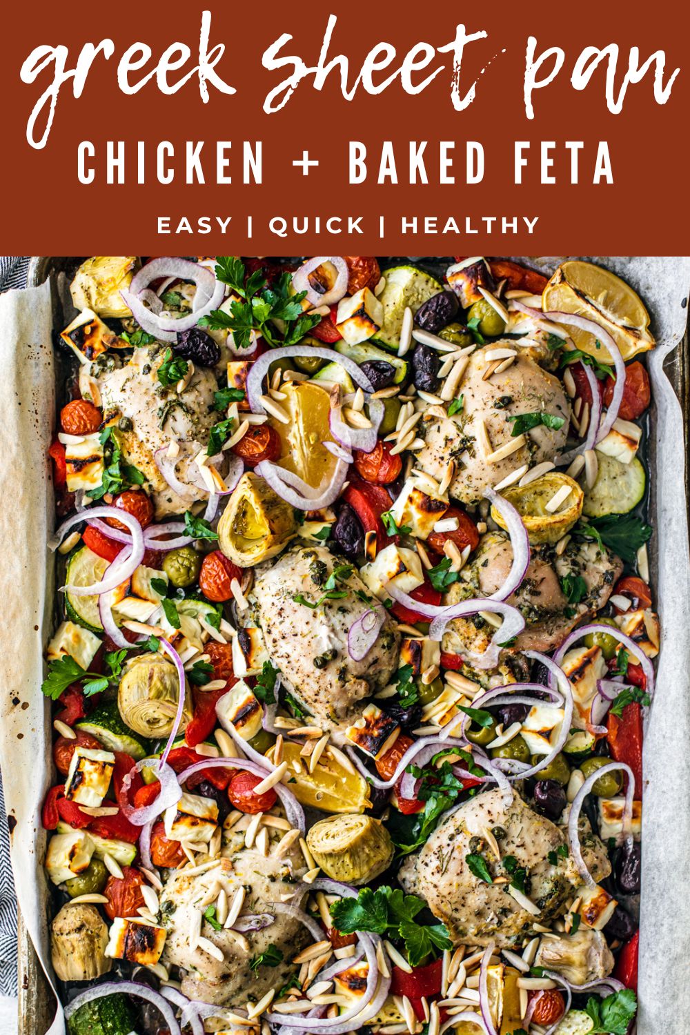 Greek Sheet Pan Chicken with Feta - Killing Thyme