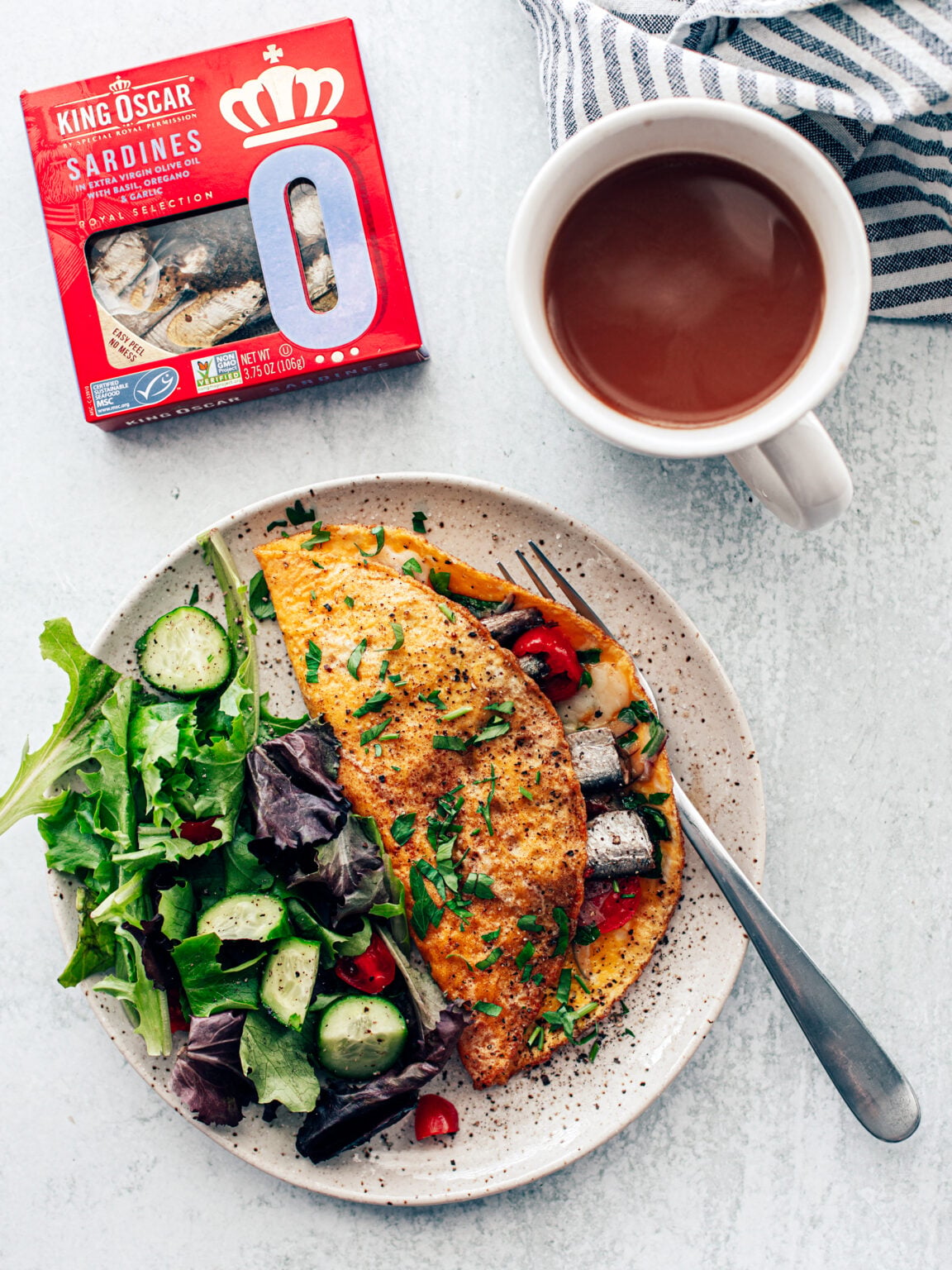Brown Butter Omelet with King Oscar Sardines - Killing Thyme