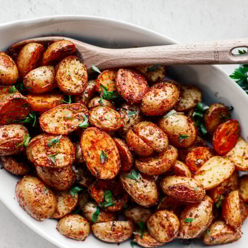 Crispy Oven Roasted Mini Potatoes - Killing Thyme
