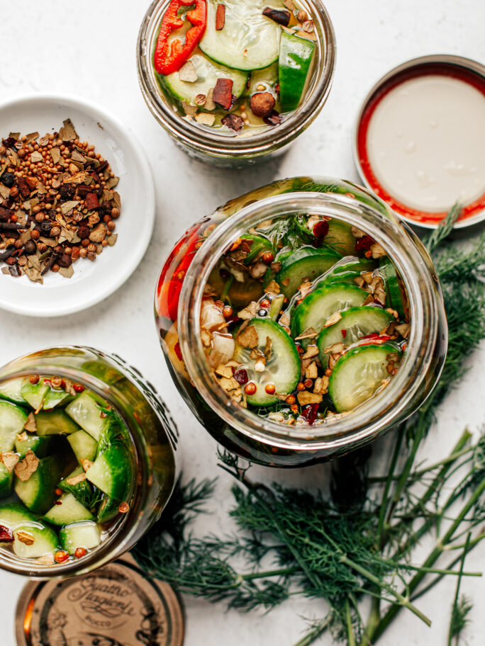 Simple Refrigerator Pickles - Killing Thyme
