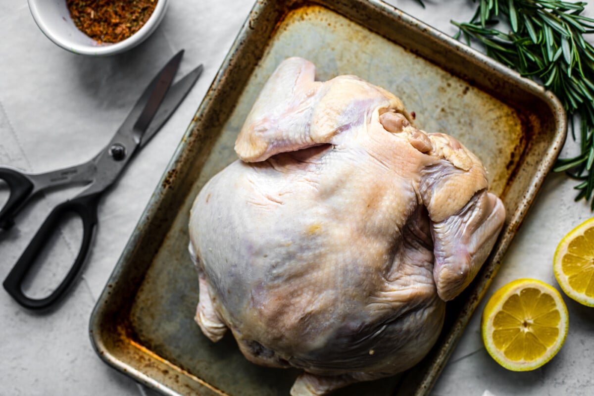 Lemon Herb Spatchcock Chicken - Killing Thyme