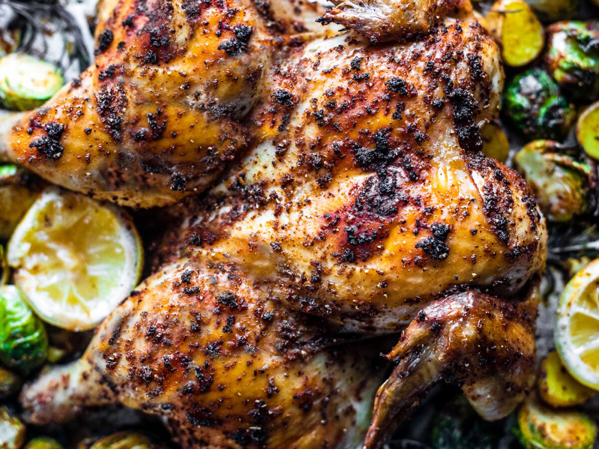 Lemon Herb Spatchcock Chicken - Killing Thyme