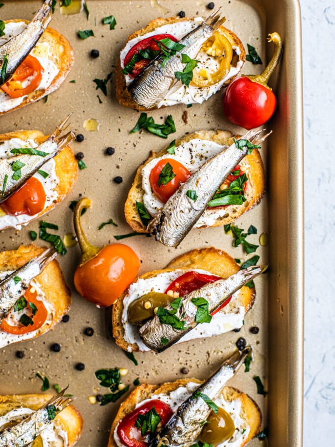 Sardine Toasts With Goat Cheese - Killing Thyme