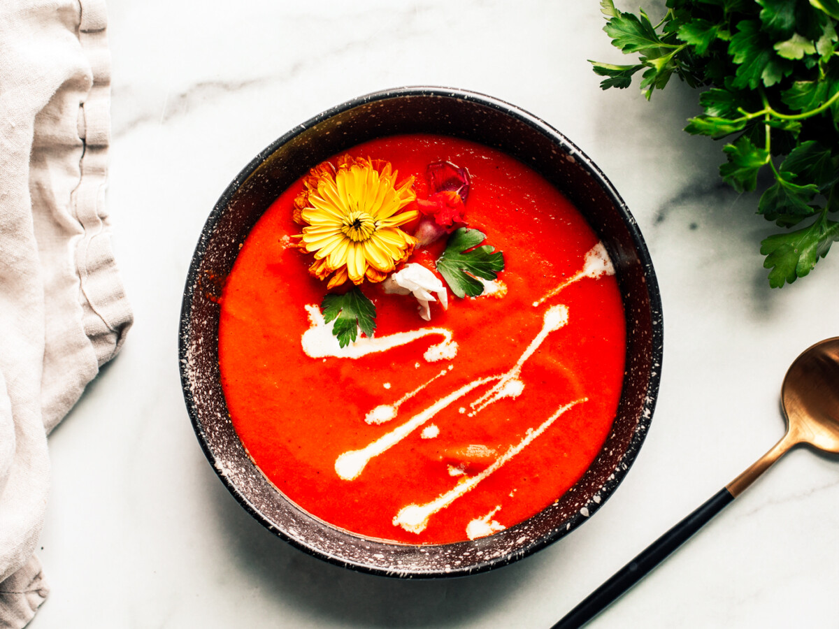 Roasted Red Pepper Soup - Killing Thyme