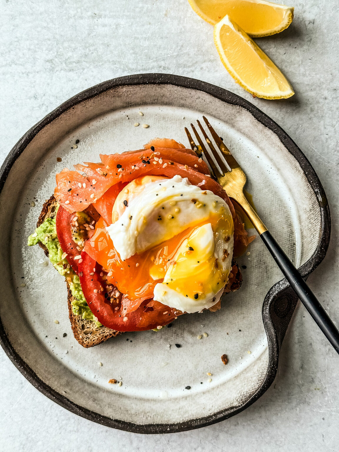 Smoked Salmon Avocado Toast w/ Poached Egg - Killing Thyme