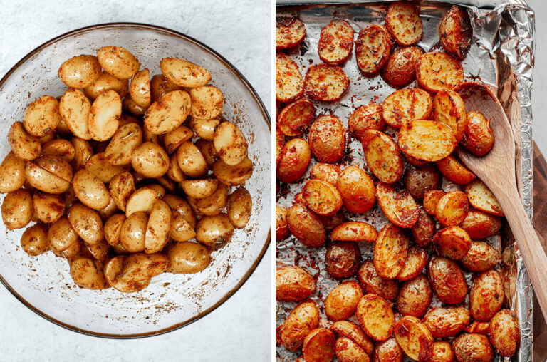 Crispy Oven Roasted Mini Potatoes - Killing Thyme