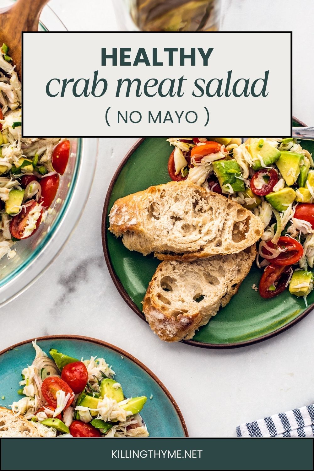 Healthy Crab Meat Salad (No Mayo) - Killing Thyme