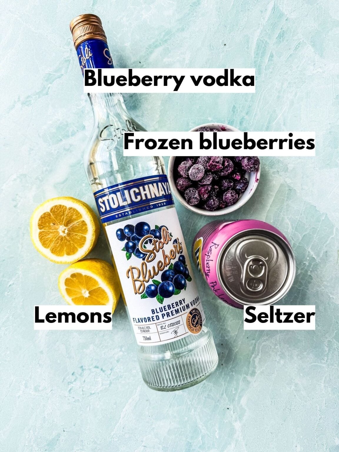Blueberry Vodka With Club Soda & Lemon - Killing Thyme