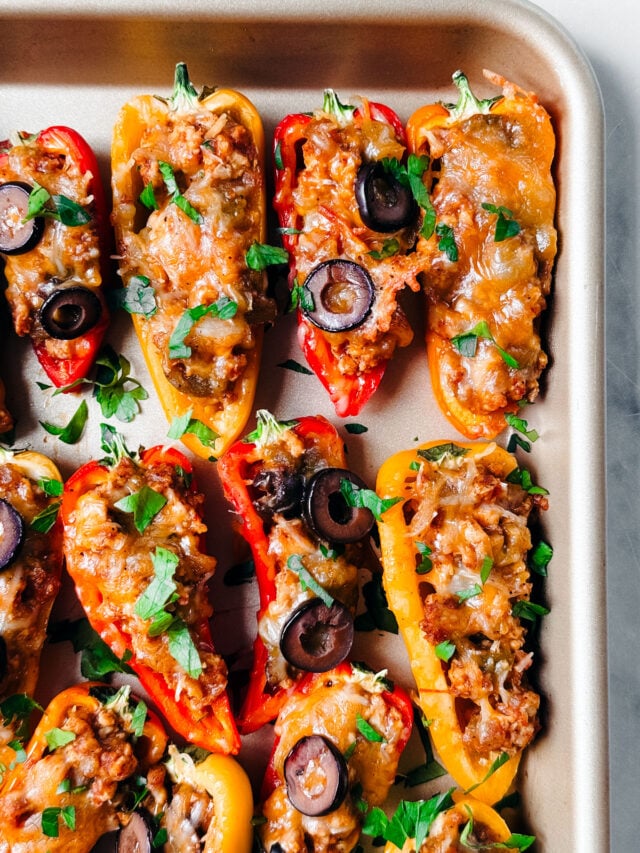 Healthy Taco Stuffed Mini Peppers - Killing Thyme