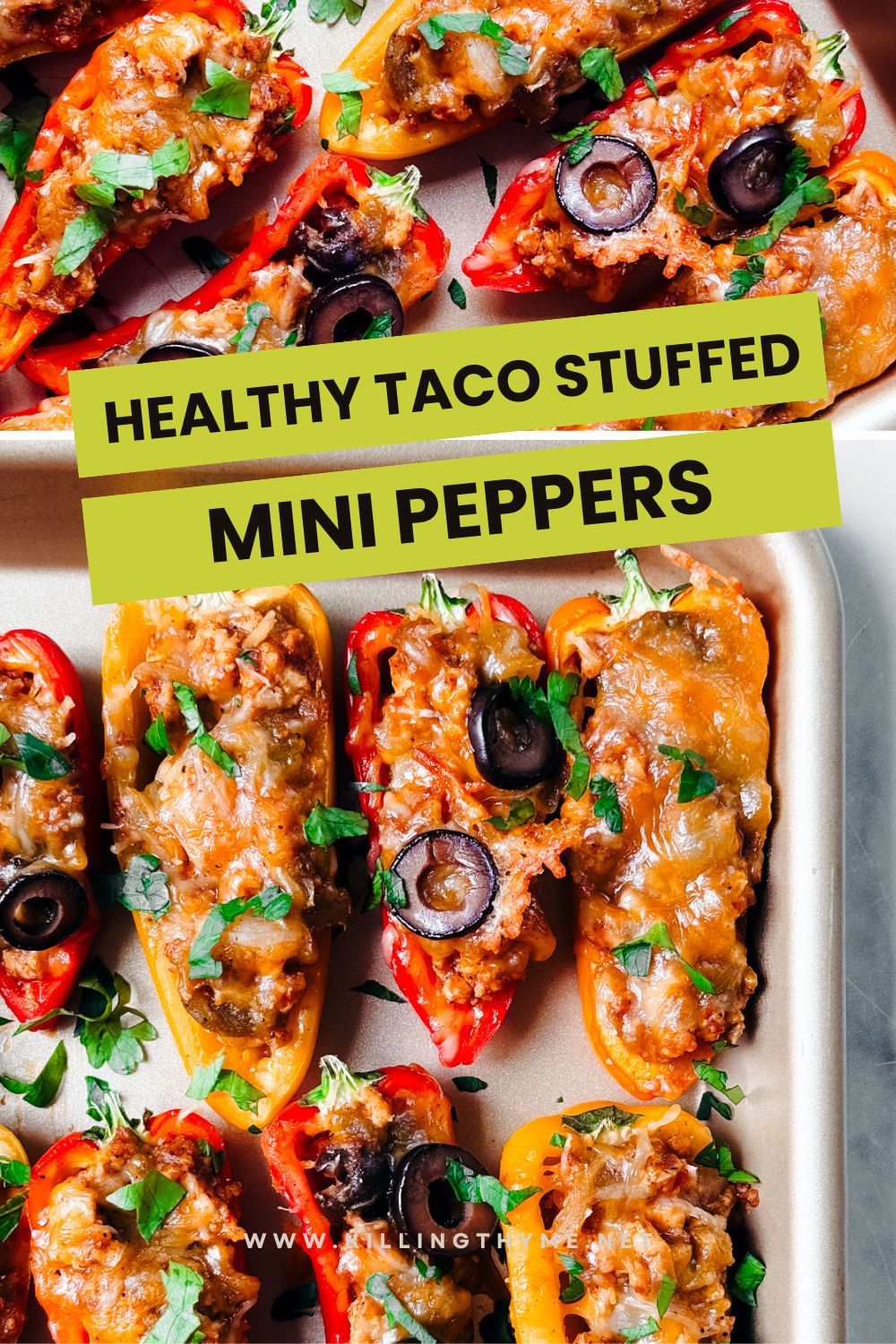 Healthy Taco Stuffed Mini Peppers - Killing Thyme